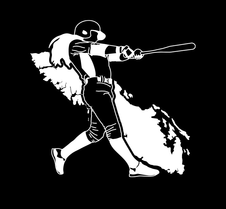 Baseball Batter Girl Island Decal – Vancouver Island Decals