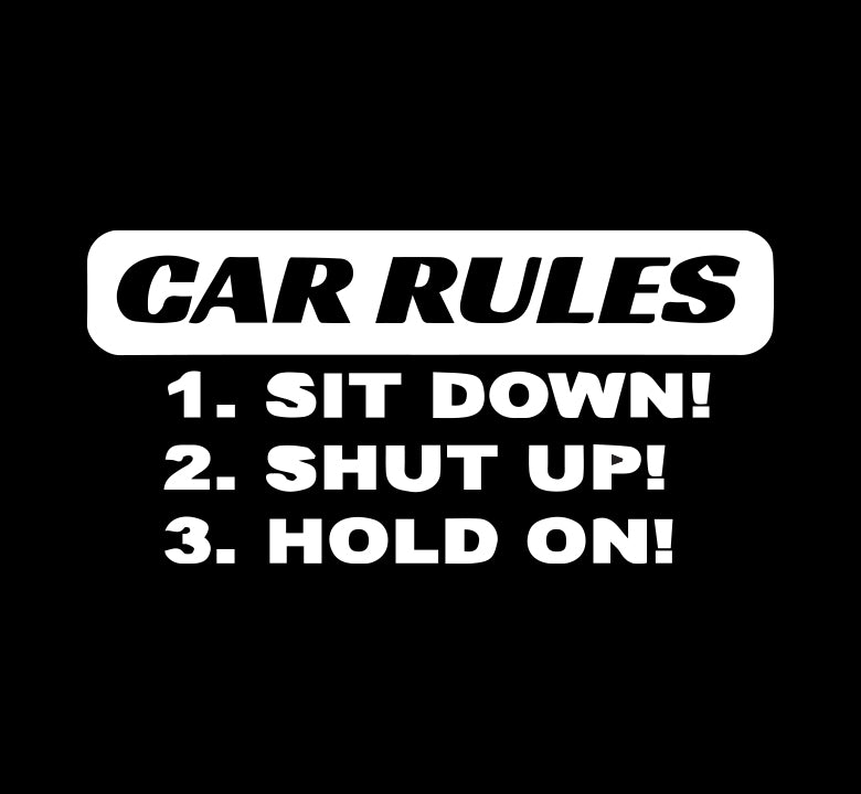 Car Rules Decal – Vancouver Island Decals